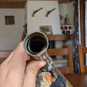 Antique Large Metal Powder Horn on Black Rope - Etsy