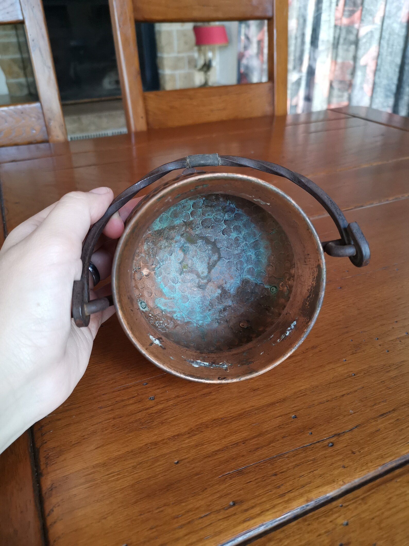 Handmade Copper Pot on Three Forged Legs and Handle From Switzerland as ...