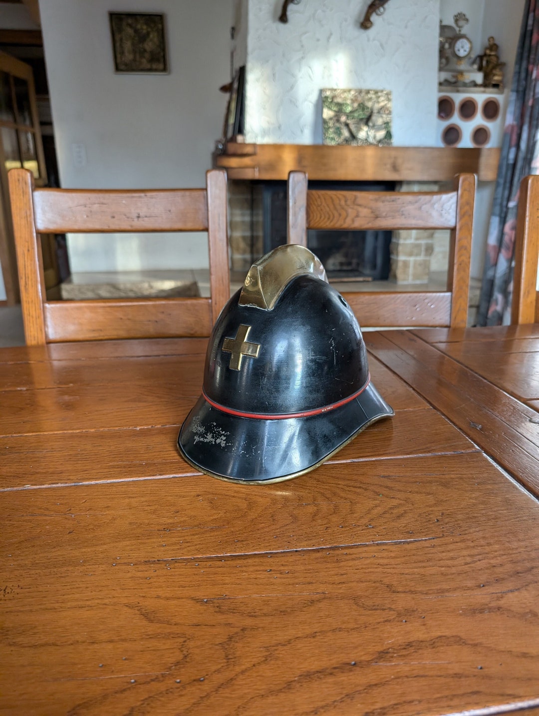 Swiss Antique Early 1900s Brass Firefighter Fire Helmet Size 58 for ...