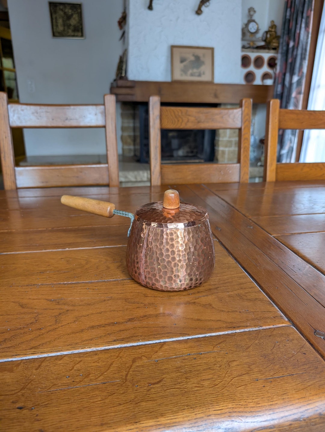 Sigg Swiss Vintage Hand Hammered Copper Pot With Long Handle and Lid ...