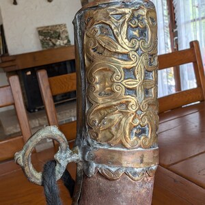 Antique Large Metal Powder Horn on Black Rope - Etsy