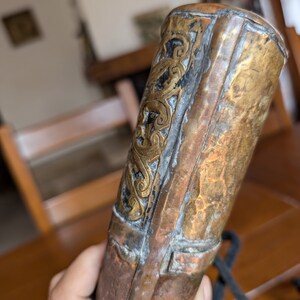 Antique Large Metal Powder Horn on Black Rope - Etsy