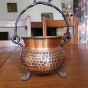 Handmade Copper Pot on Three Forged Legs and Handle From Switzerland as ...