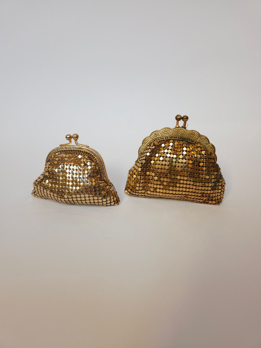 Vintage Gold Mesh Wallet With Kiss Clasp Choose Your Size - Etsy