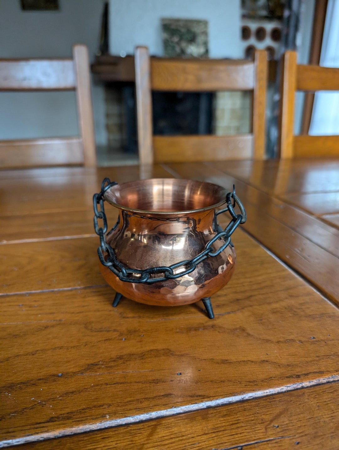 Swiss Small Copper Vintage Handmade Pot on 3 Legs and With Chain - Etsy