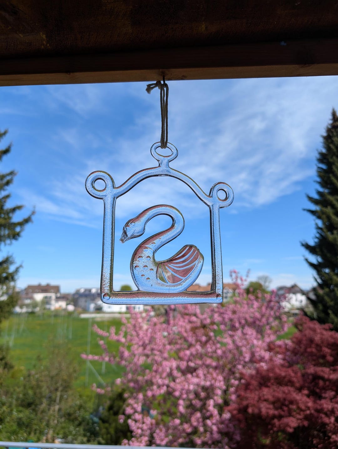 Kosta Boda Sun Catcher Swan Bird Mid Century Scandinavian Glass Vintage ...