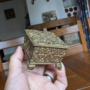 Vintage Brass Box With Hinged Lid From France - Etsy