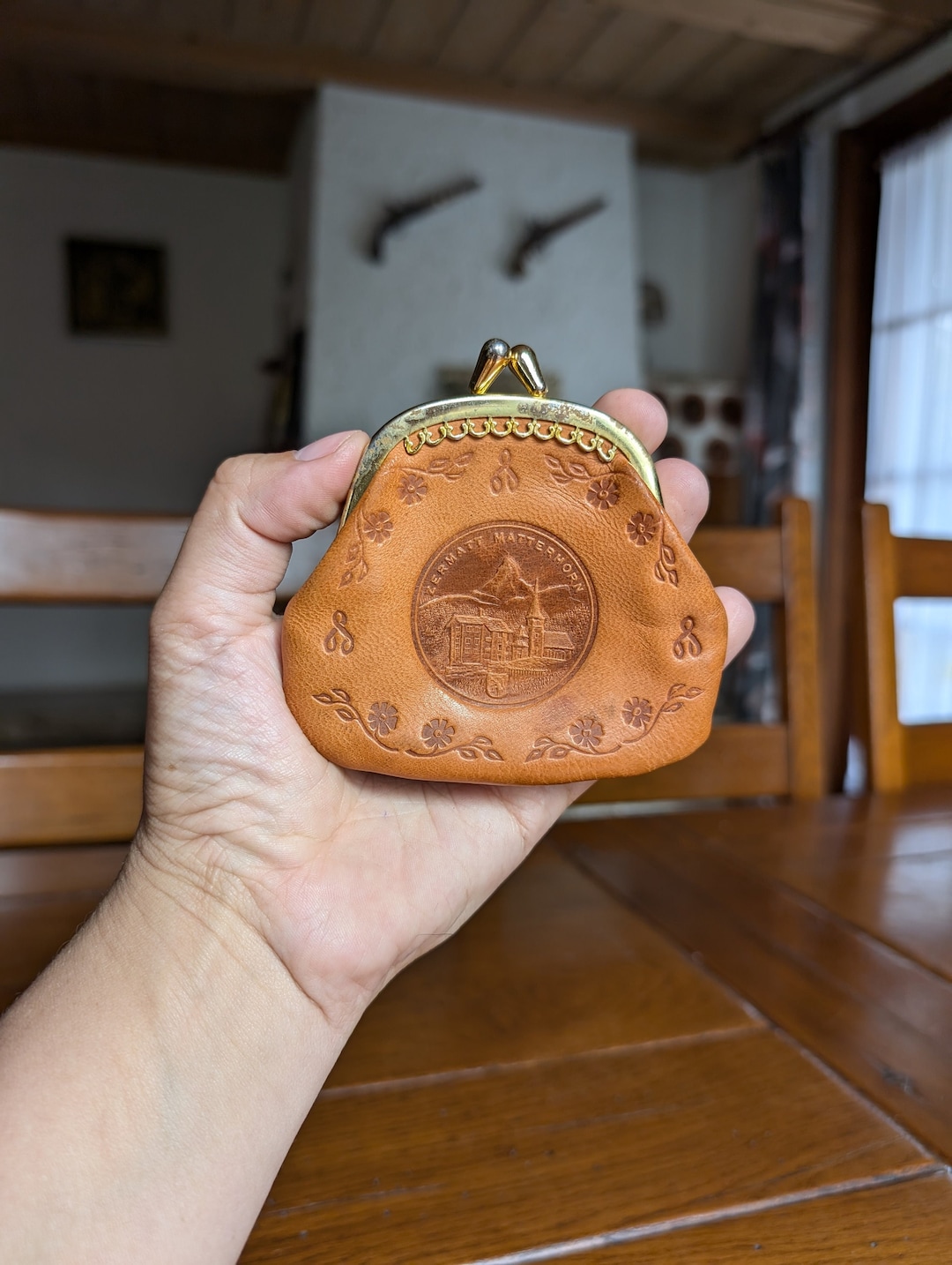 Vintage Swiss Brown Leather Coin Purse With Matterhorn Embossing - Etsy