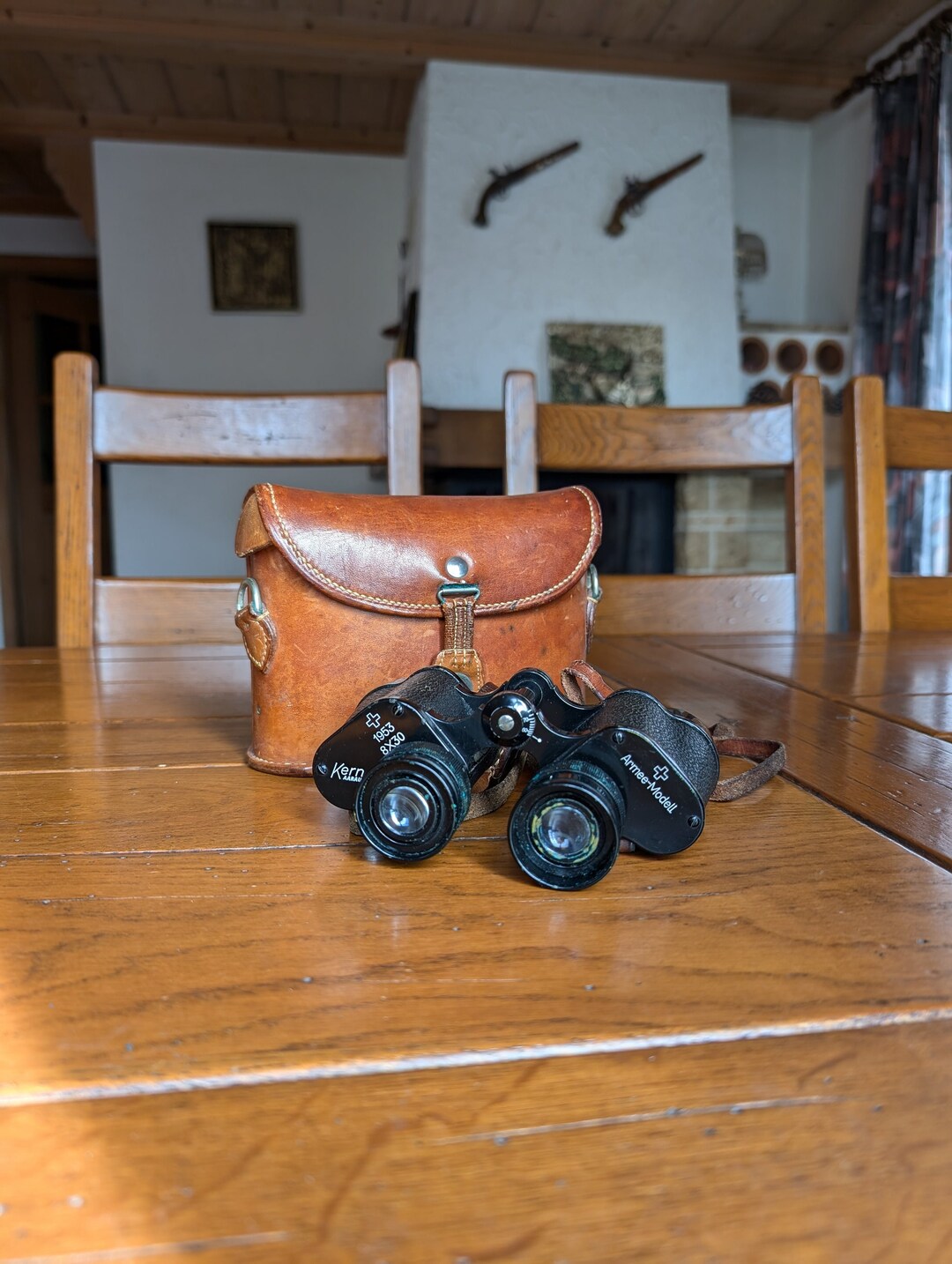 Kern Aarau Swiss Army Binoculars 8x30 From 1953 With Original Leather ...