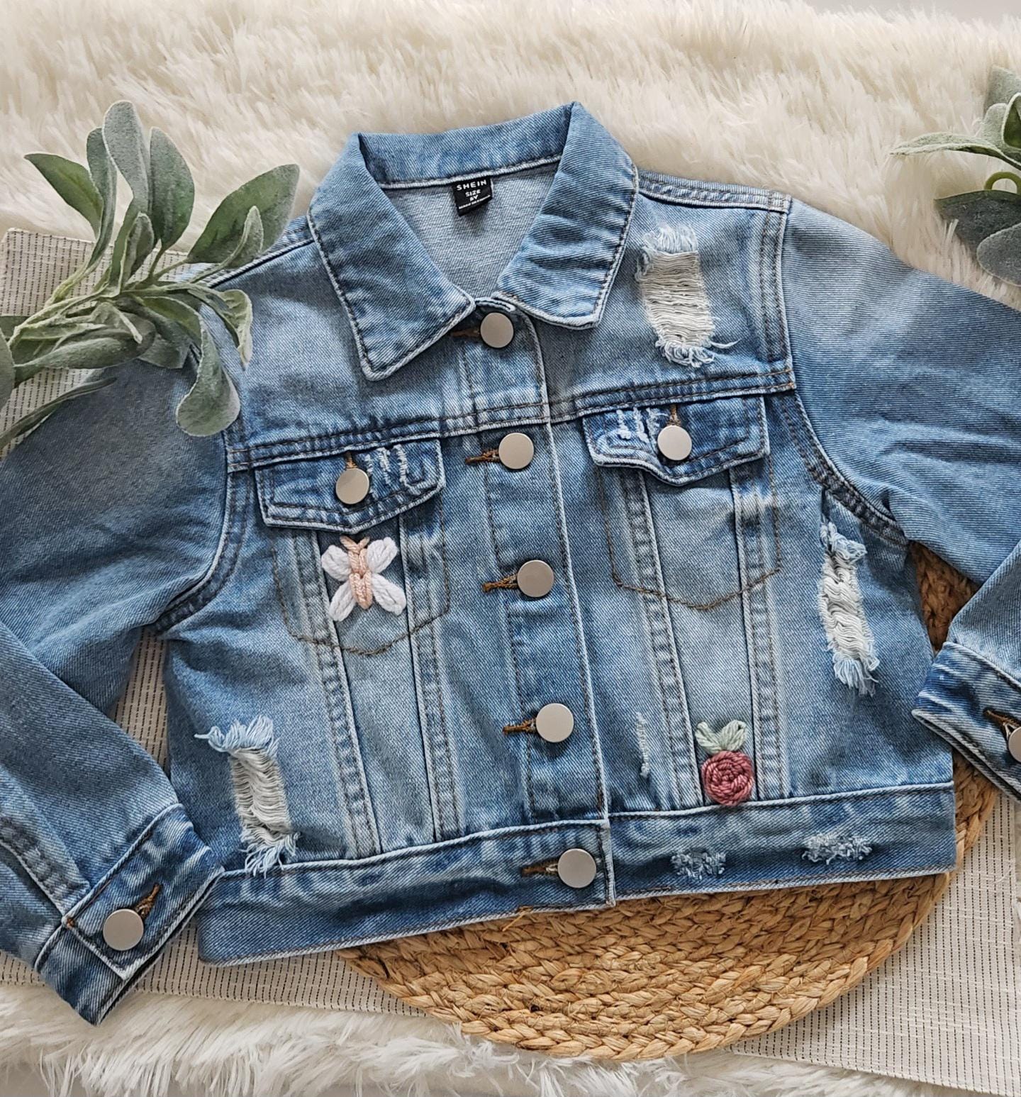 Hand Embroidered Denim Jackets. Personalized Denim Jackets, Girl Jacket ...