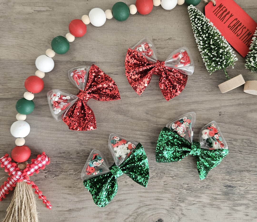 Mini Christmas Shaker Bows: Holiday Polymer Clay Filled (3 Inch) - Etsy