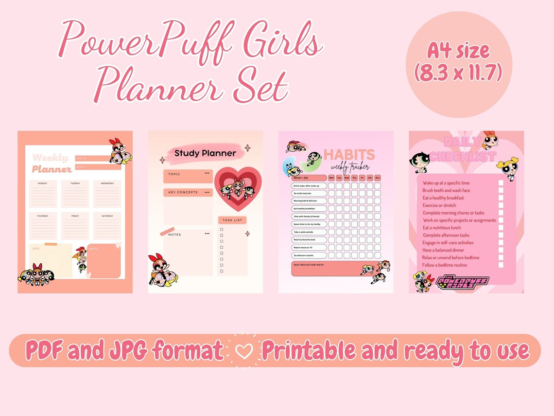 Powerpuff Girls Planner, Printable Powerpuff Girls Planner Set ...