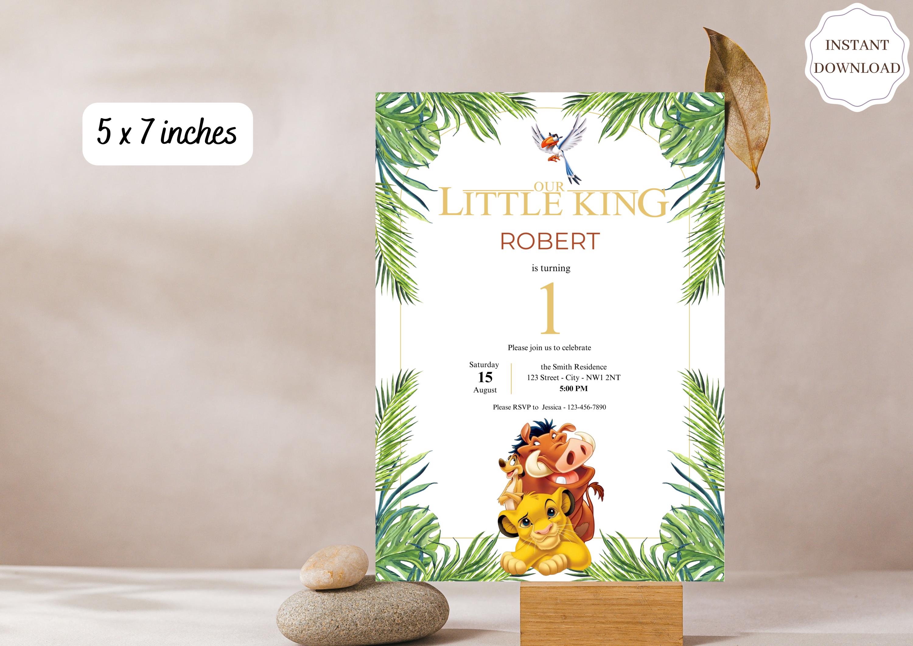 Lion King Birthday Invitation Editable Template, Printable Lion King ...