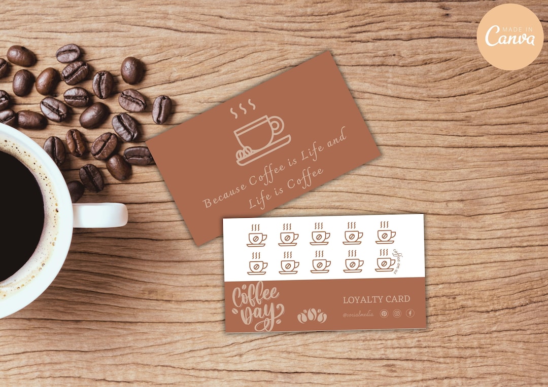 Loyalty Card Stamp Coffee Shop Card Loyalty Card Editable - Etsy