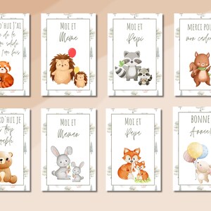 French 56 Woodland Baby Milestone Cards Printable Unisex Memory ...