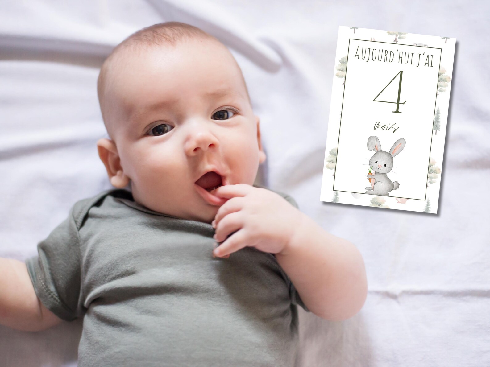 French 56 Woodland Baby Milestone Cards Printable Unisex Memory ...