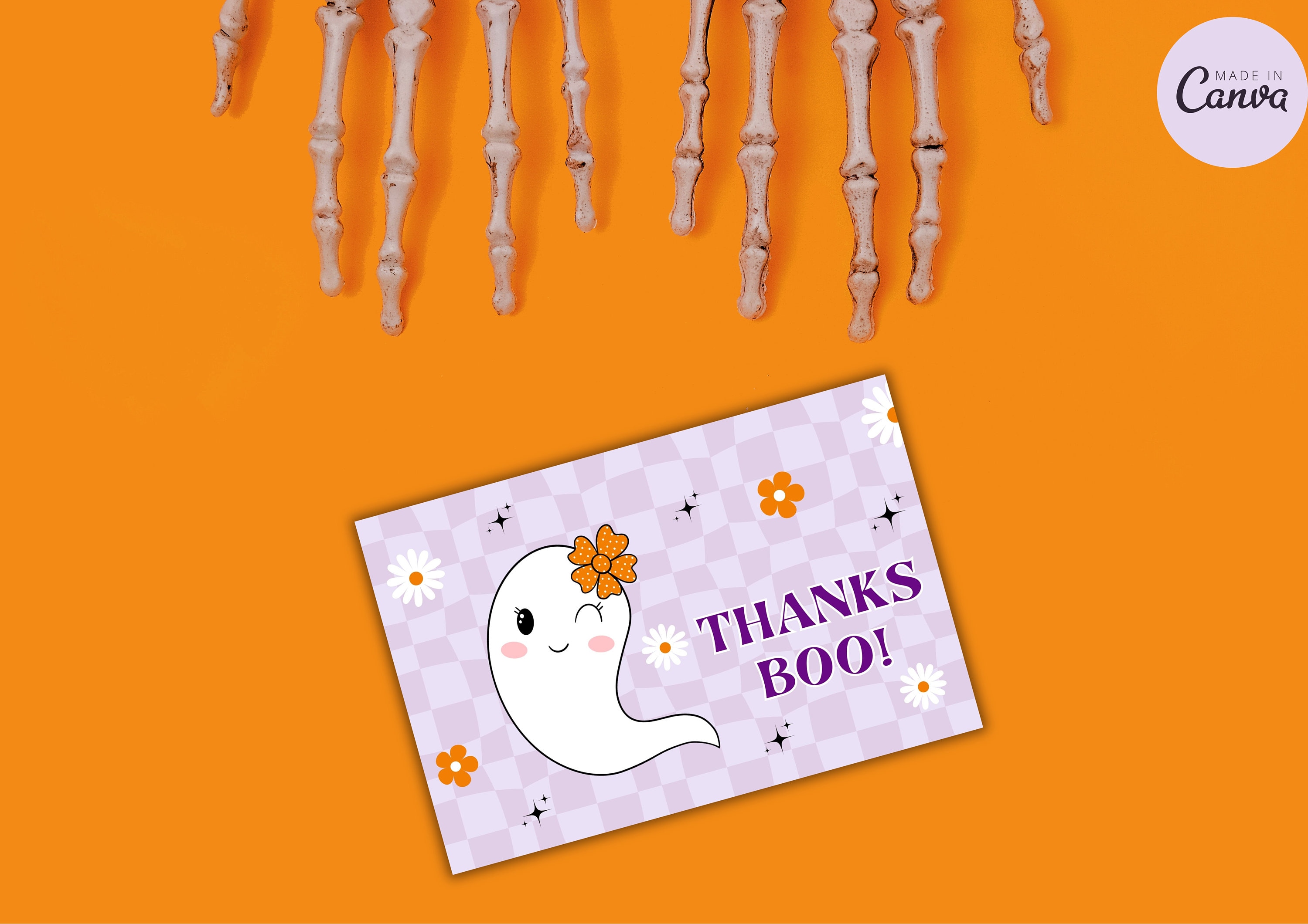 Ghost Business Thank You Card Template Editable Small - Etsy