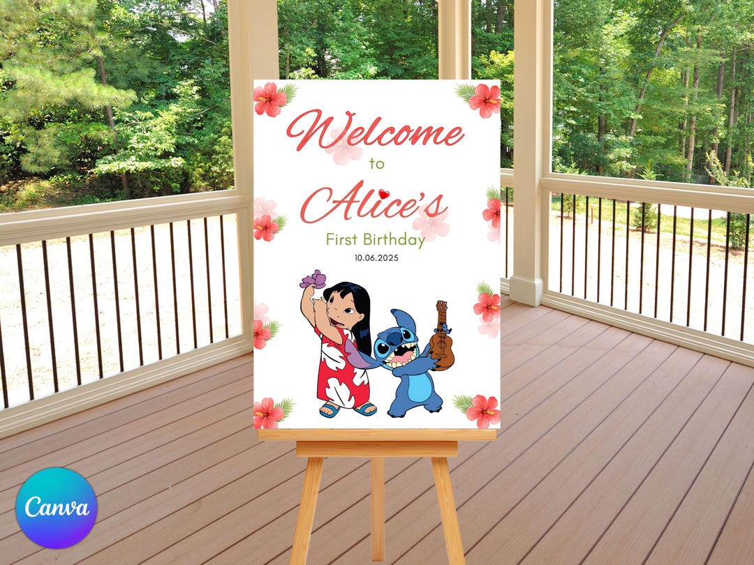 Lilo and Stitch Welcome Sign Template Editable Welcome Poster Party ...