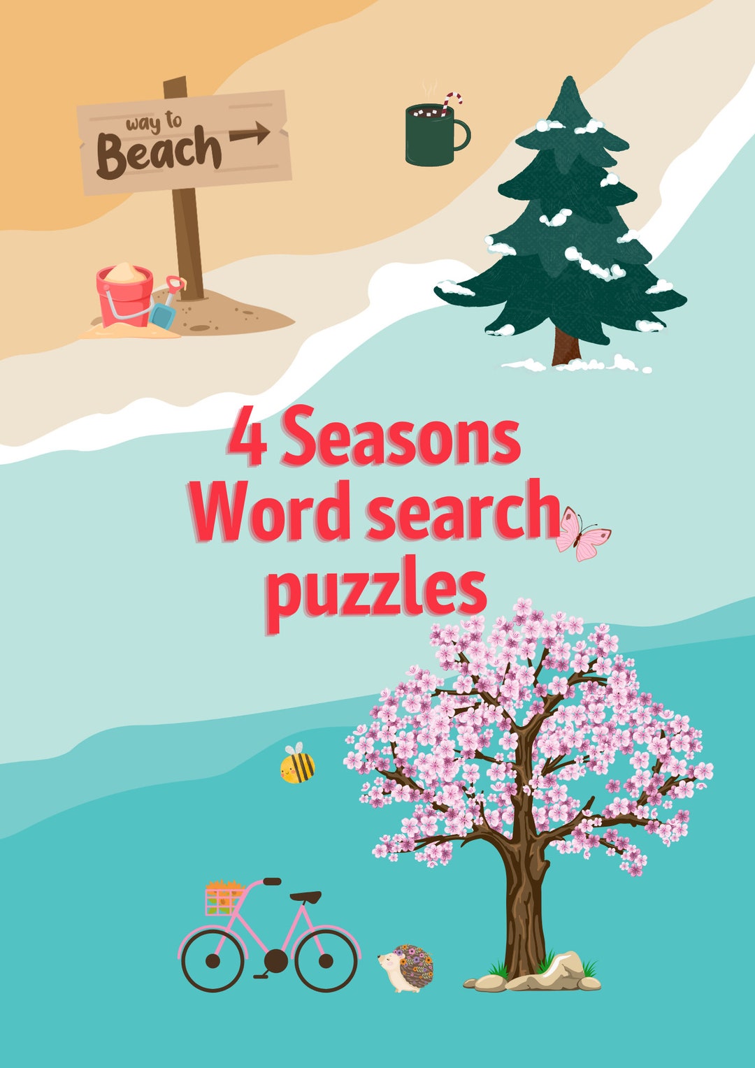 4 Seasons Word Search Puzzle DIGITAL - Etsy
