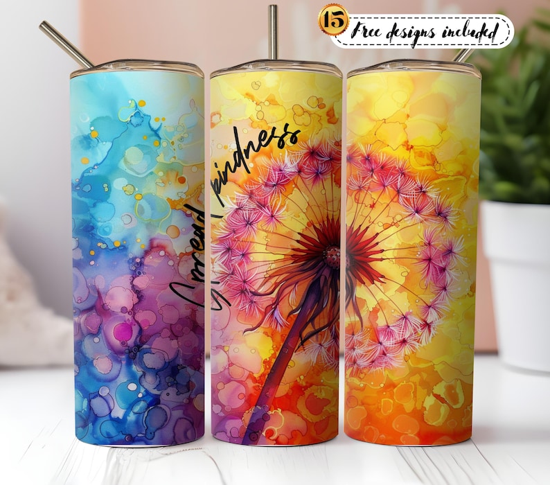 Spread Kindness Dandelion Tumbler Sublimation Design (digital Download ...