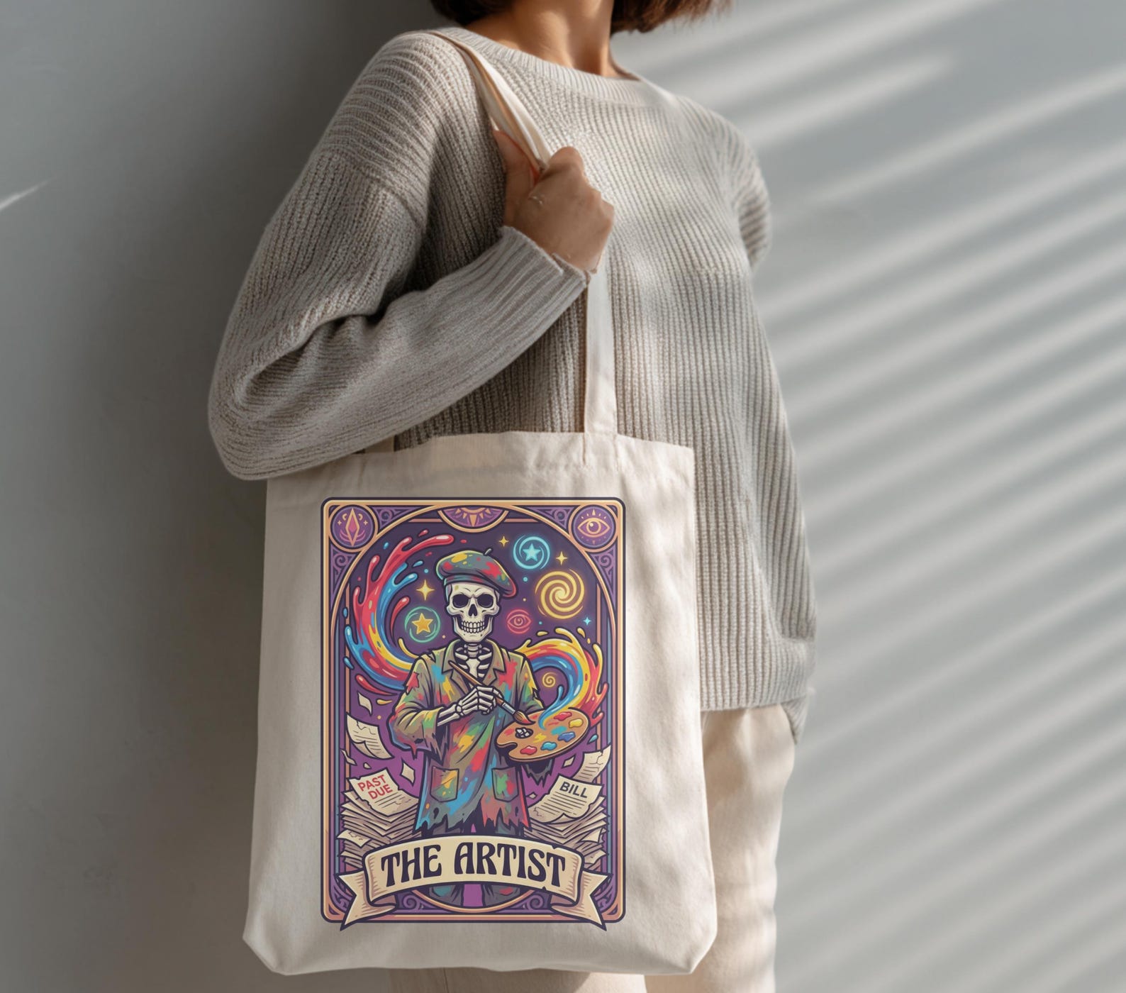 The Artist Tarot Card PNG, Skeleton Sublimation Design (digital ...