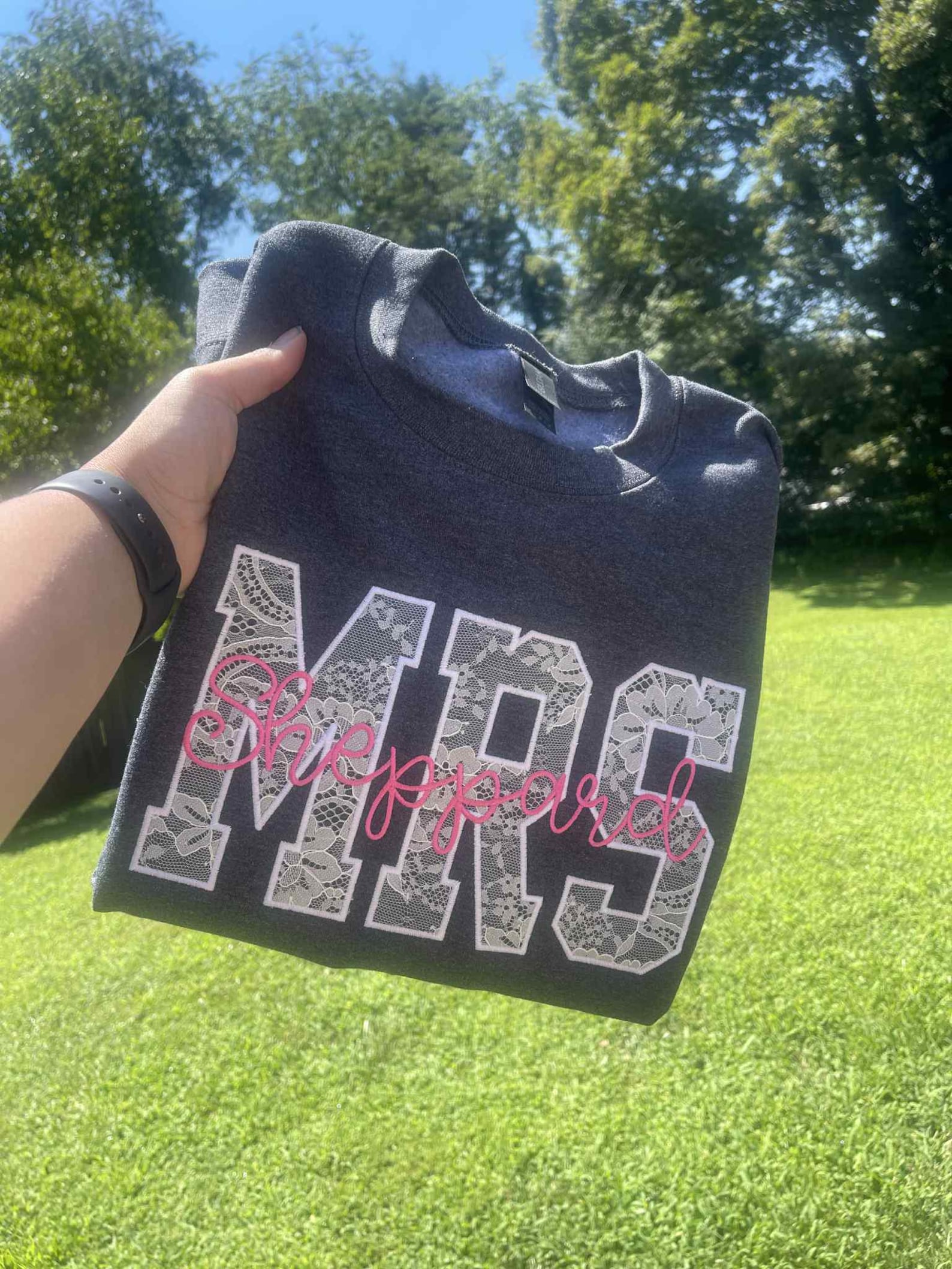 Custom MRS Lace Applique Embroidered Sweatshirt: Bridal Gift - Etsy
