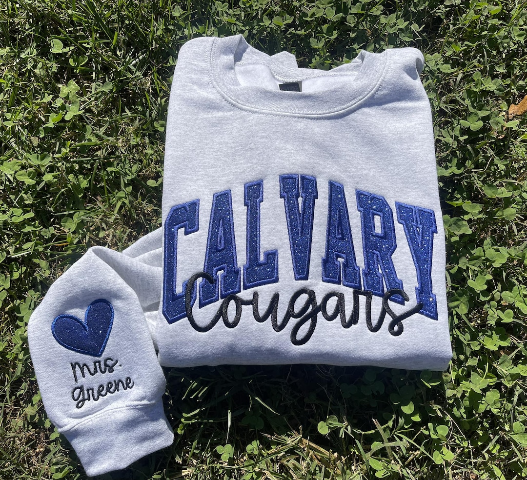 Custom School/mascot School Spirit Glitter Applique Embroidered ...