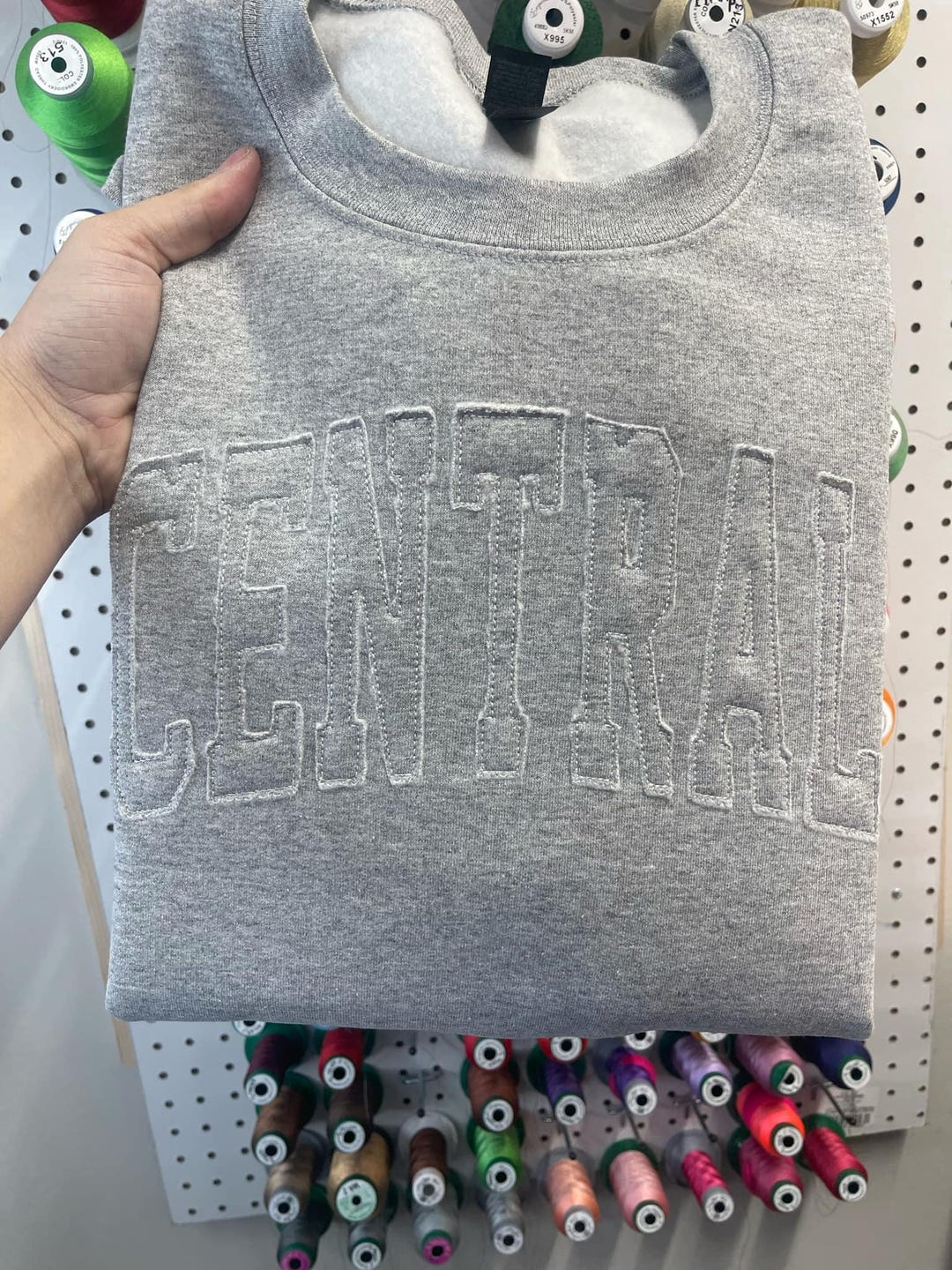 Tone on Tone Applique Embroidered Sweatshirt - Etsy