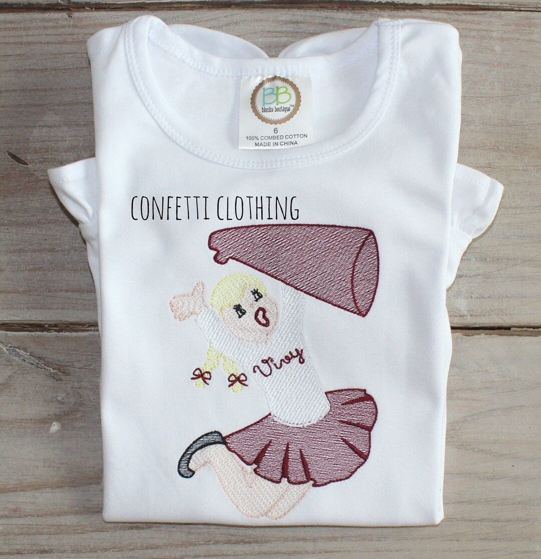 Personalized Girl Cheerleader Sports Sketch Custom Monogram ...