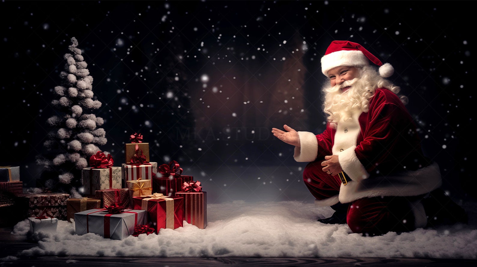 Santa Clause Smiles - 1 Beautiful Photography Digital Background ...