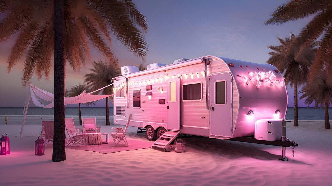 Pink RV 1 Beautiful Photography Digital Background Backdrop Perfect for ...