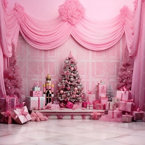 Pink Christmas - 1 Beautiful Photography Digital Background Backdrop ...