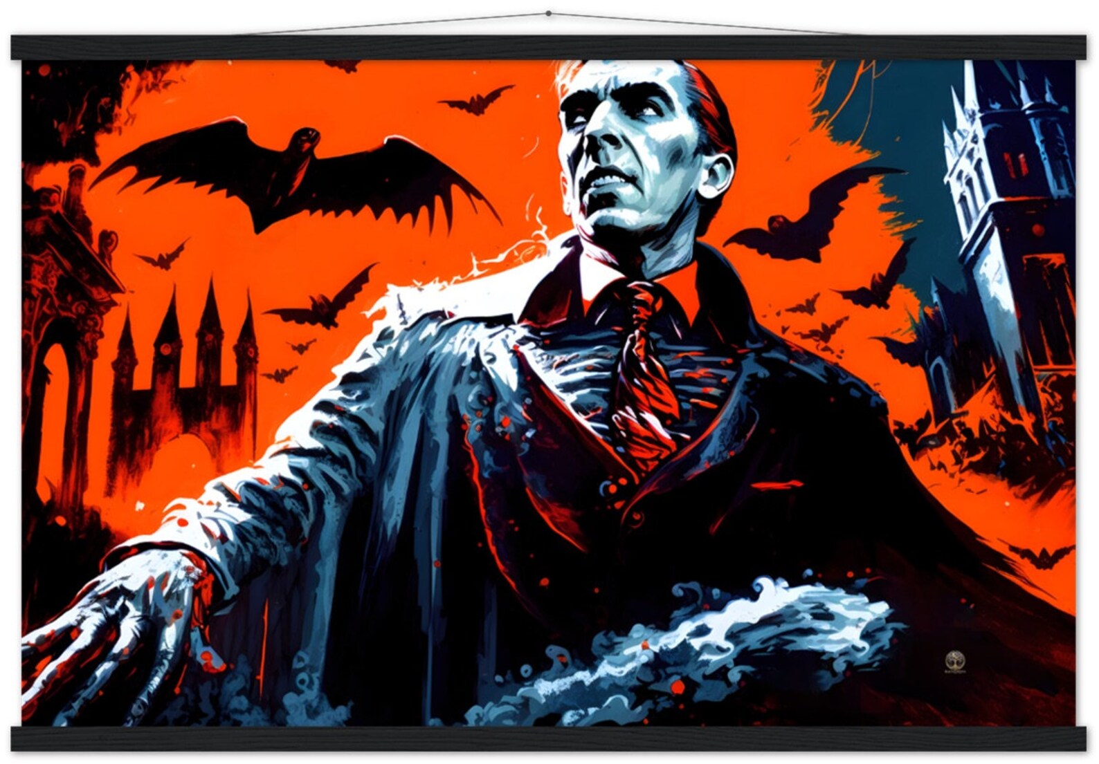 Transcendent Dracula: Vampire Lord's Hypnotic Gaze Amidst Gothic Spires ...