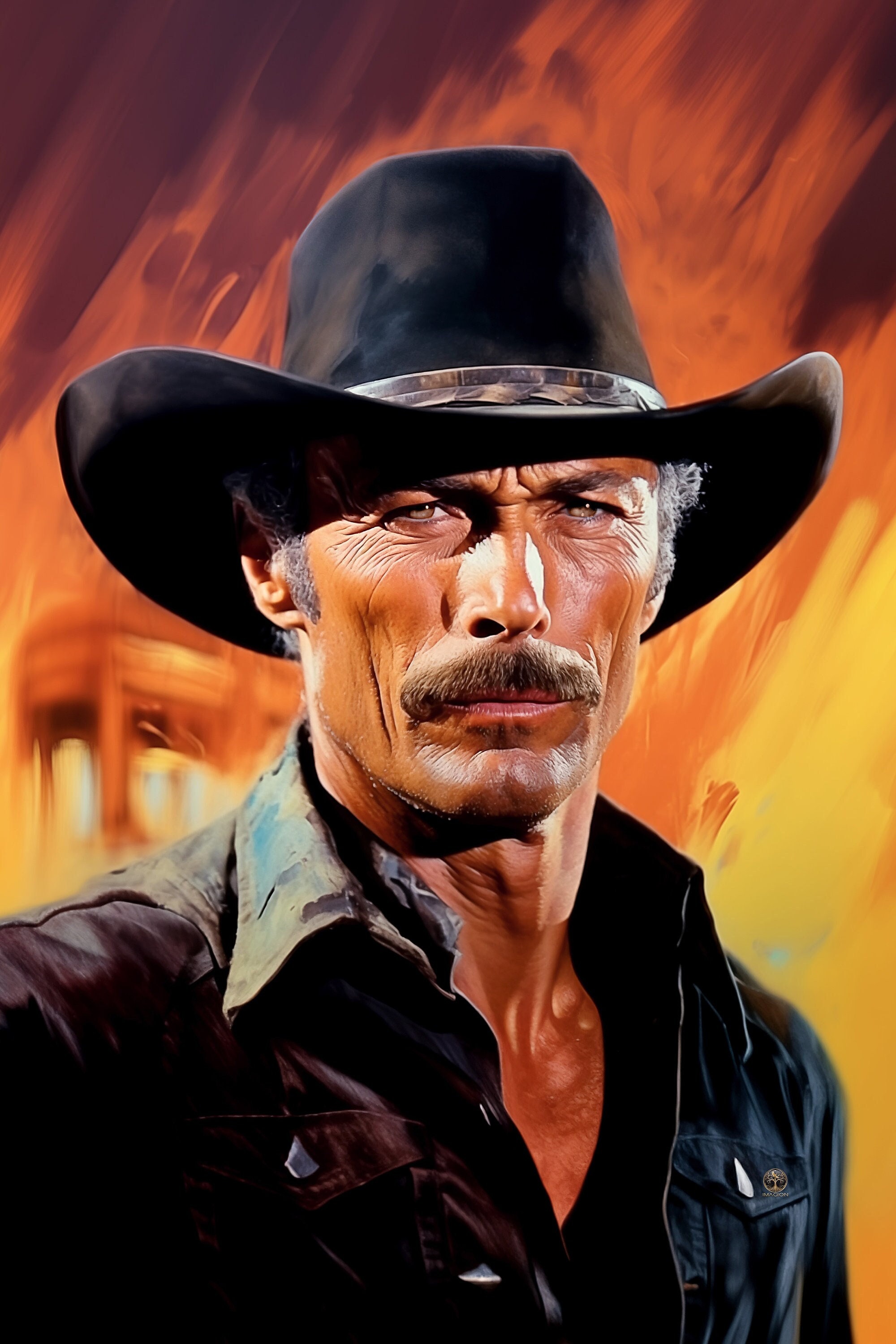 Vengeance Unleashed: Lee Van Cleef in Death Rides a Horse Digital Oil ...