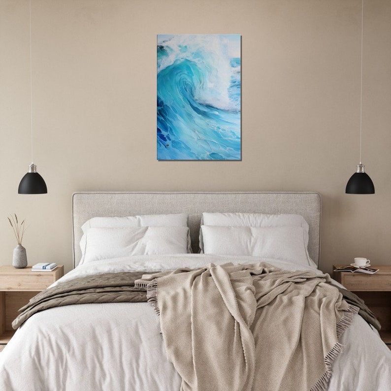 Whispers of the Sea: Ethereal Light Blue Wave Crest - Digital Oil ...