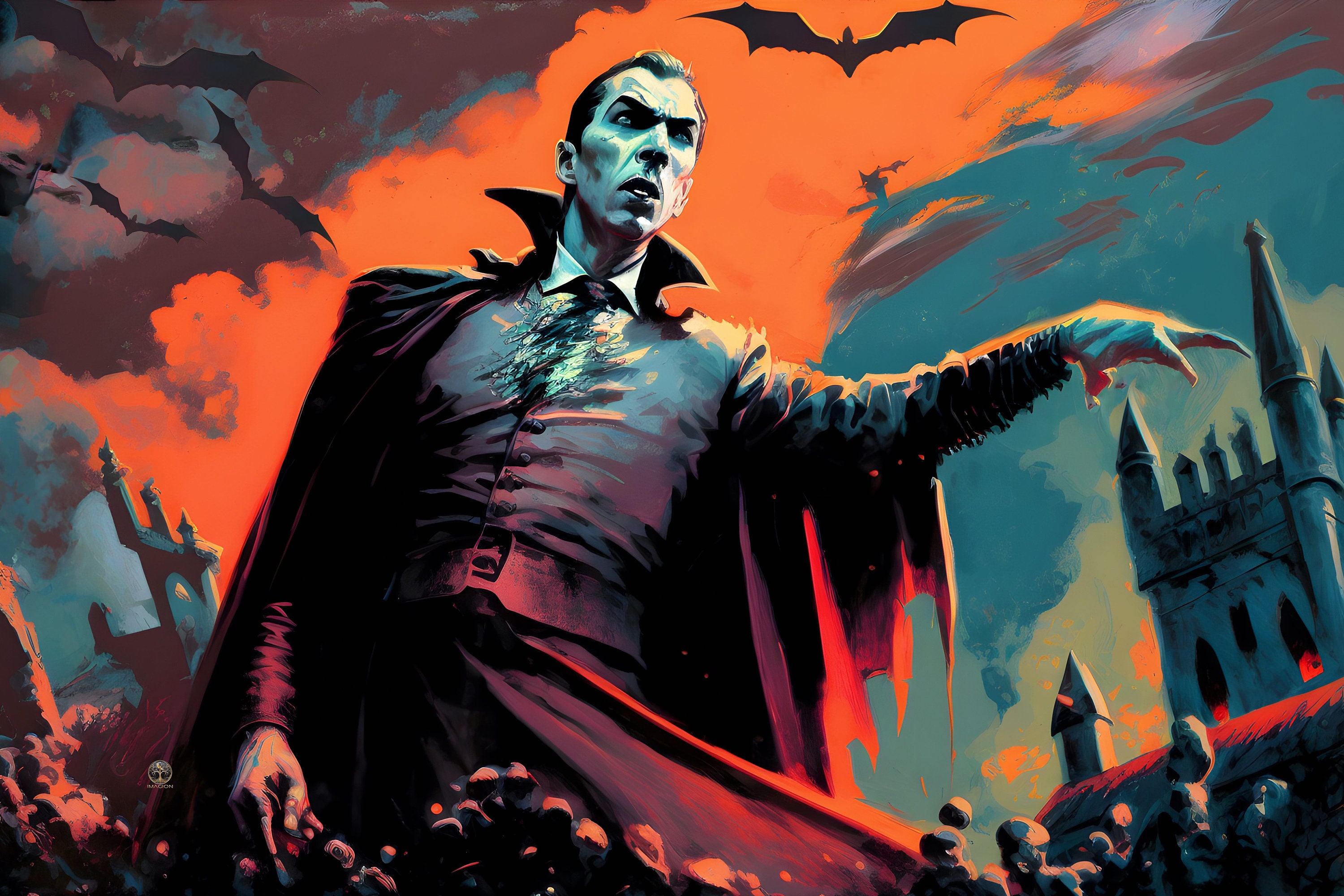 Gothic Nightmare: Count Dracula's Hypnotic Stare - Haunting Vampire Art ...