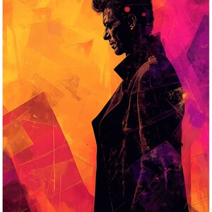 Cosmic Elegance: David Bowie Silhouette in Abstract Harmony Digital Art ...