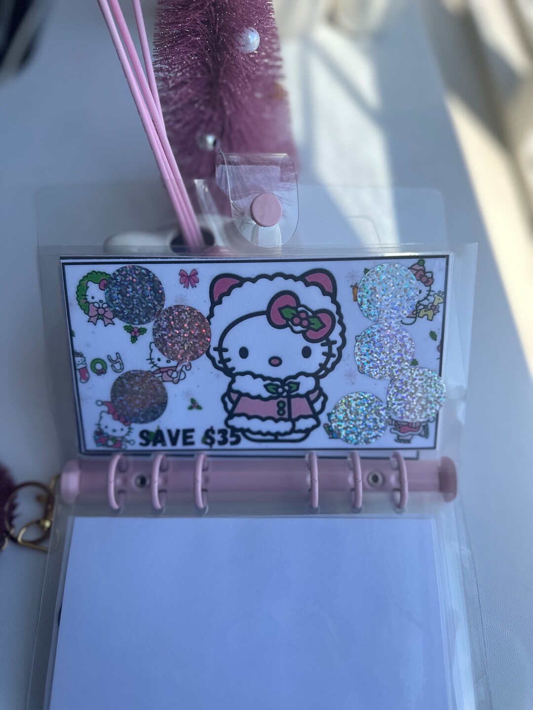 Hello Kitty Xmas Laminated Savings Challenges Binder, Save With Scratch ...
