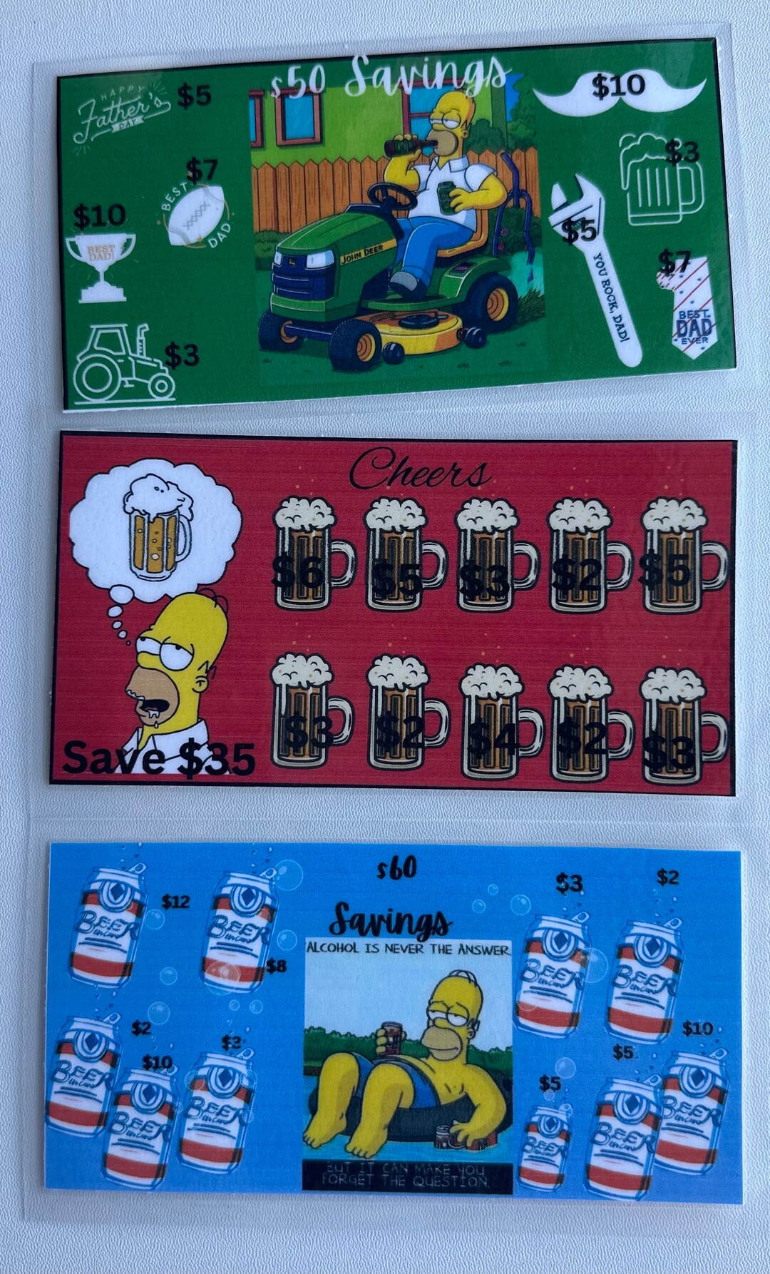 SIMPSONS Dad Savings Challenge, Father’s Day Gift or Savings, Cash ...