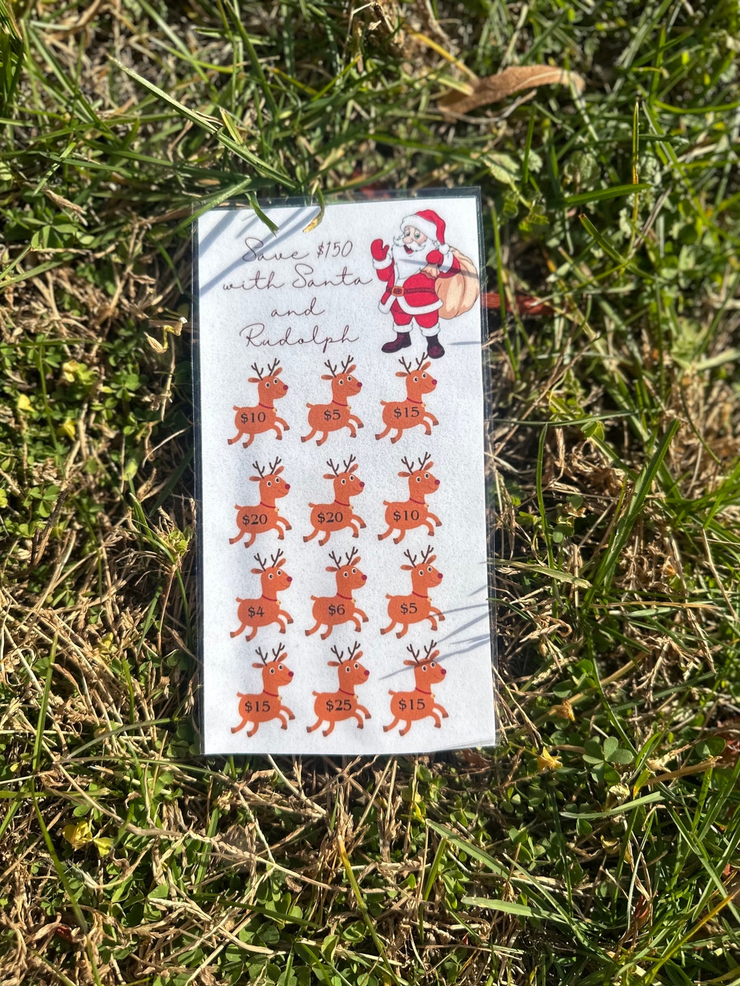 Laminated, Christmas Santa and Rudolph Savings Challenge, Christmas ...