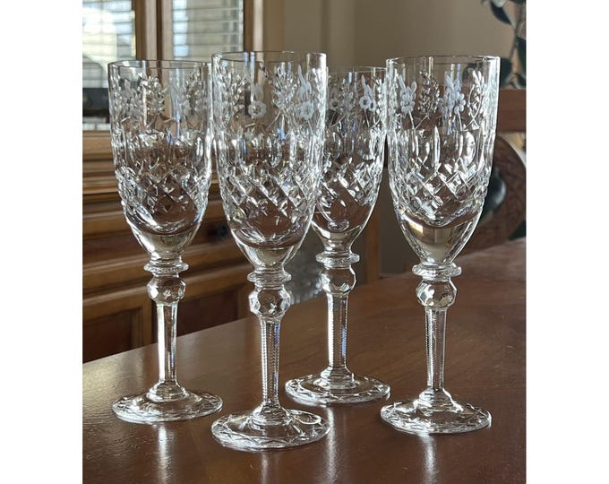 Set of 4 Rogaska Crystal Gallia 8 1/4" Champagne Flutes - Etsy