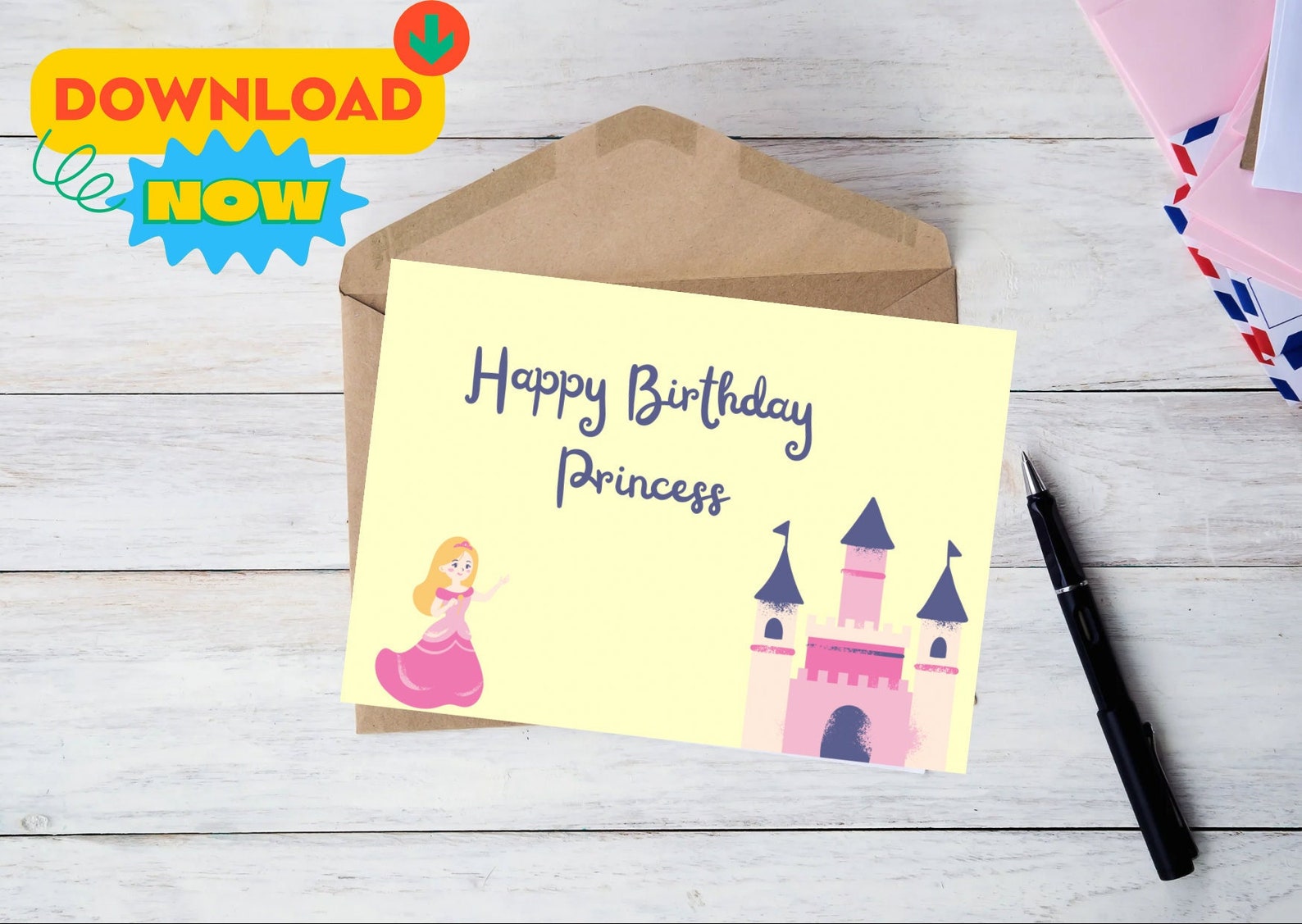 Printable Happy Birthday Card Adult Birthday Card simple Birthday Card ...