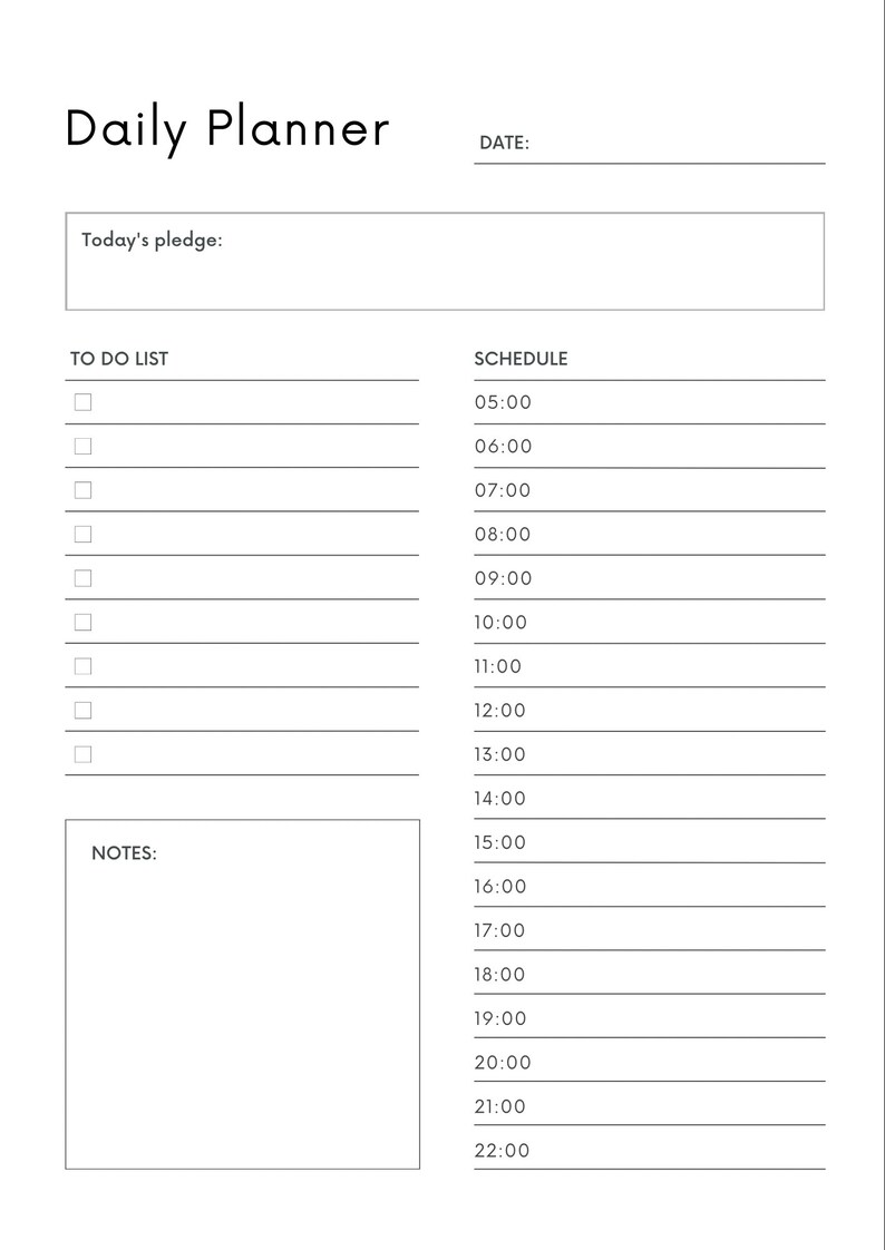Stay Organized Print at Home Instant Download, Daily Planner Weekly ...