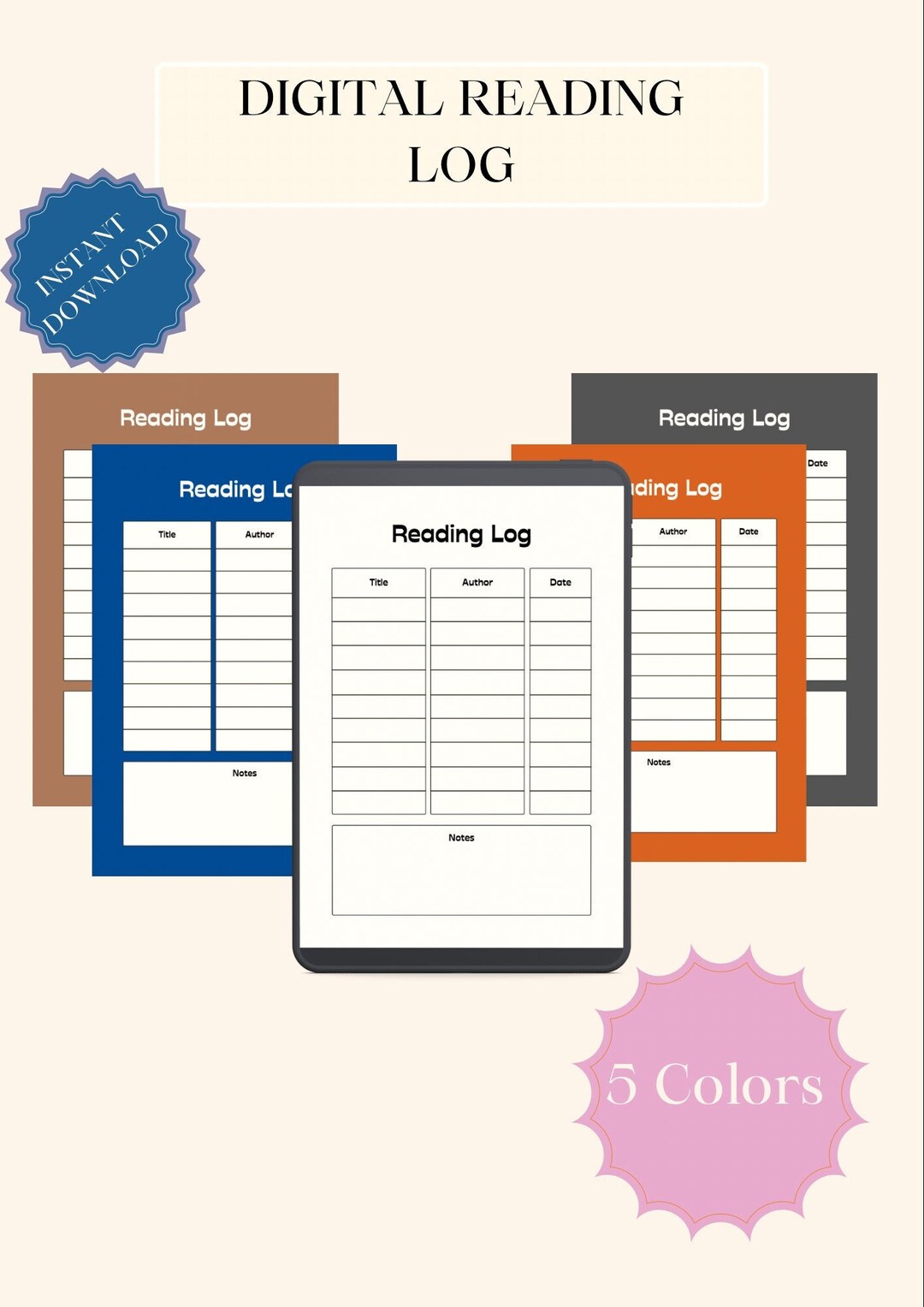 Reading Log Printable Reading Tracker Books to Read Books - Etsy