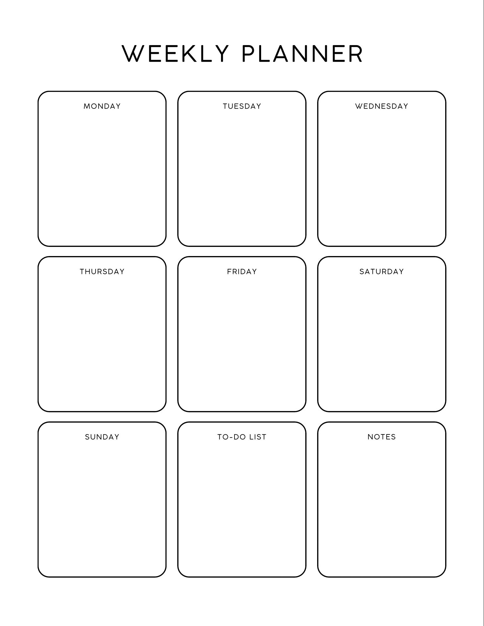 Stay Organized Print at Home Instant Download, Daily Planner Weekly ...