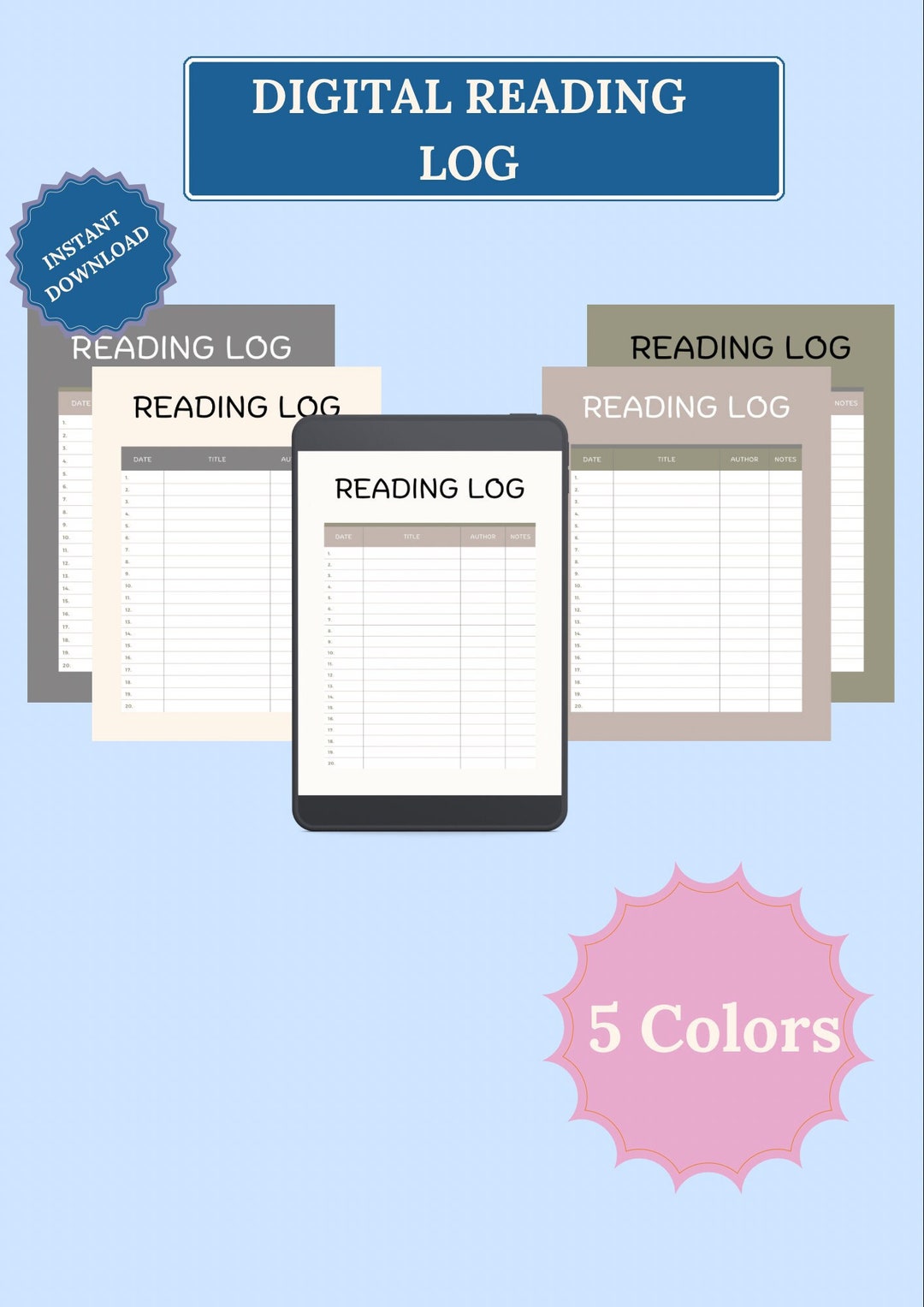 Reading Log Printable, Reading Tracker, Books to Read, Books I've Read ...