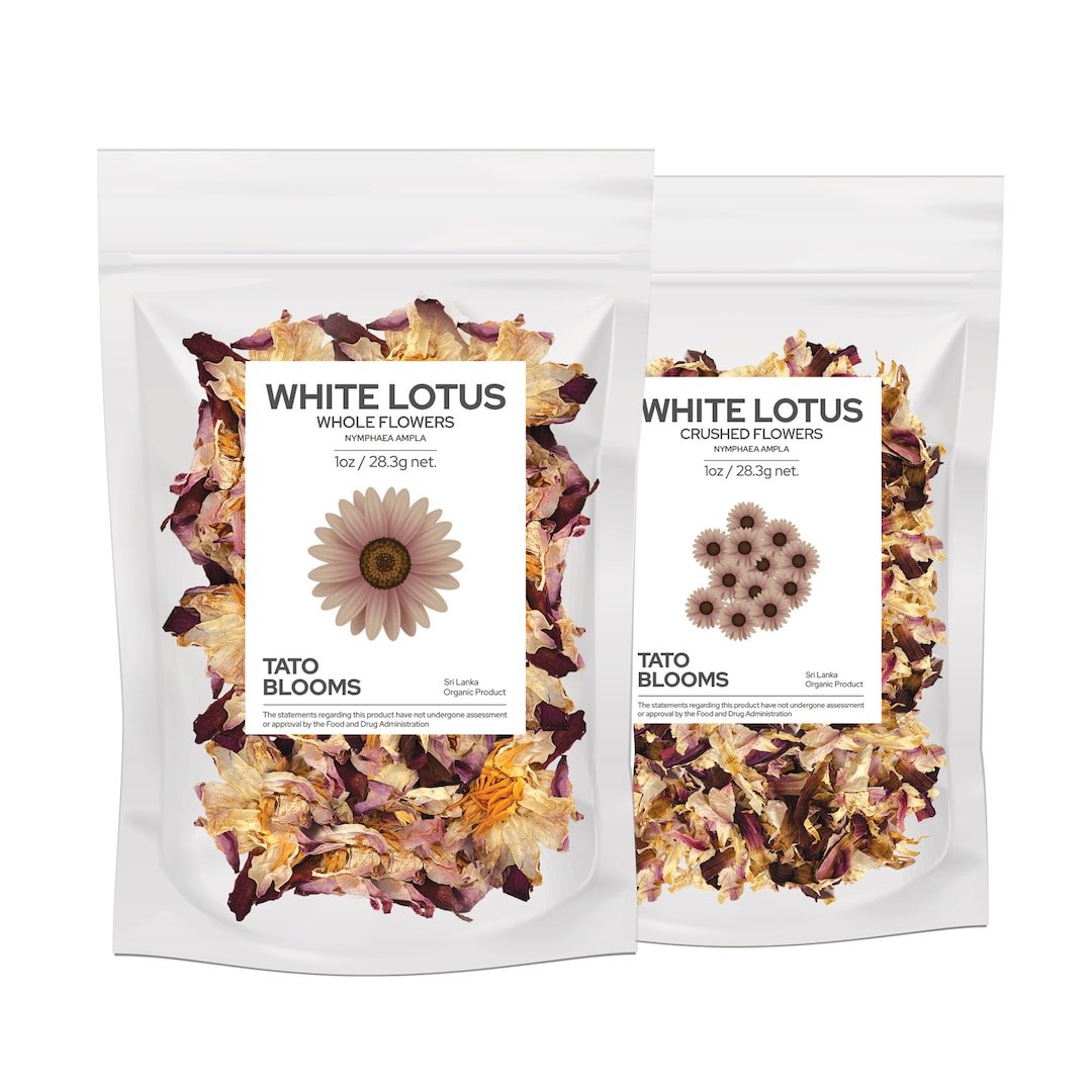 Organic White Lotus Premium Flowers Nymphaea Ampla Whole or Crushed - Etsy