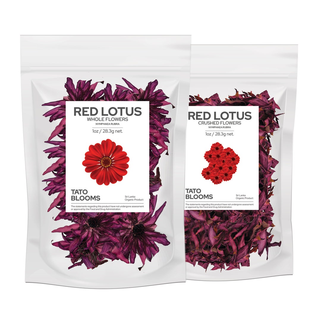 Organic Red Lotus Premium Flowers Nymphaea Rubra Whole or Crushed - Etsy