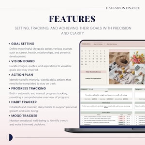 Goal Planner Spreadsheet, Goal Tracker Template With Vision Board ...