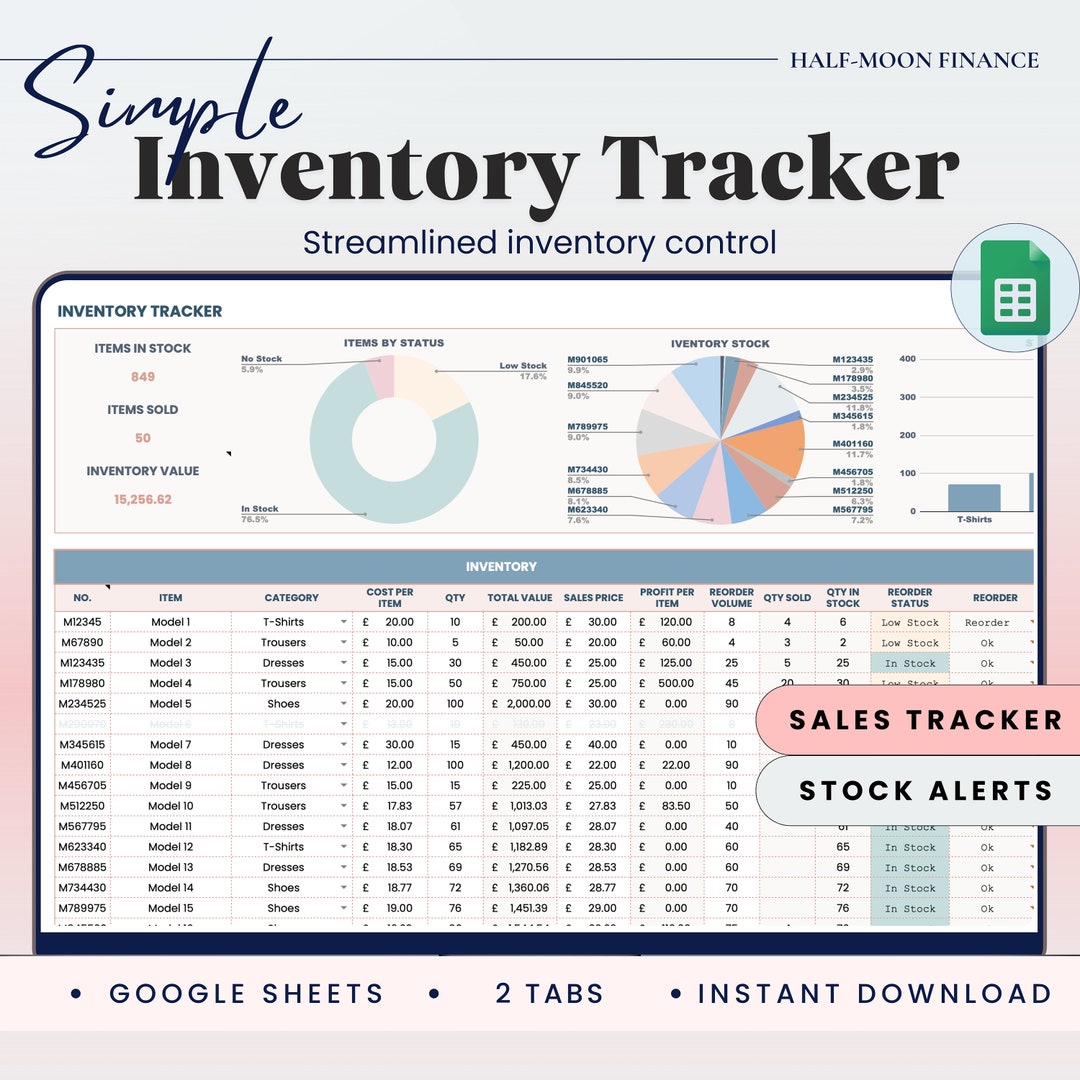 Inventory Tracker Google Sheets for Small Business, Inventory ...